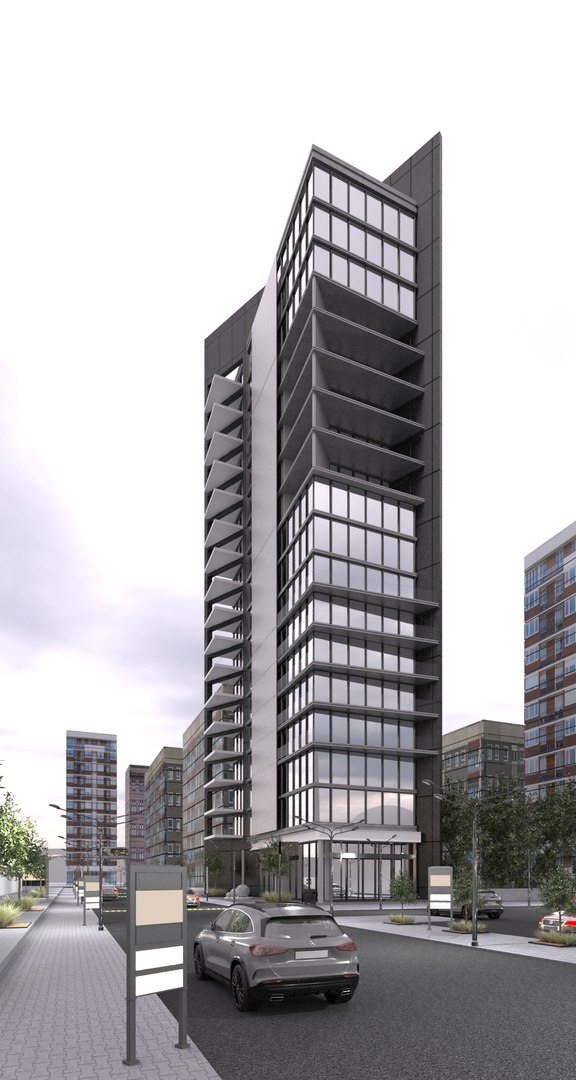 3D High-rise Building - TurboSquid 2168673