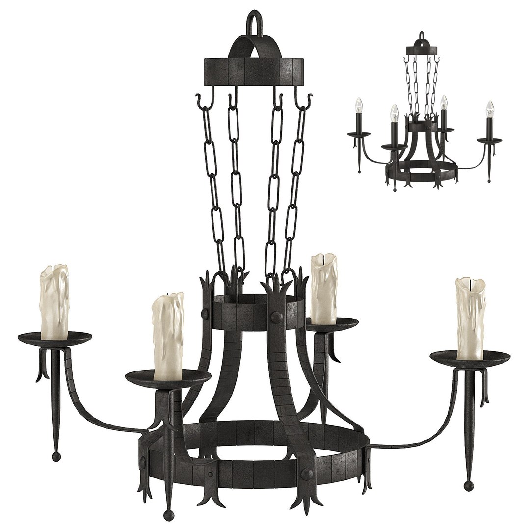 3D Model Forged Chandelier - TurboSquid 1677048