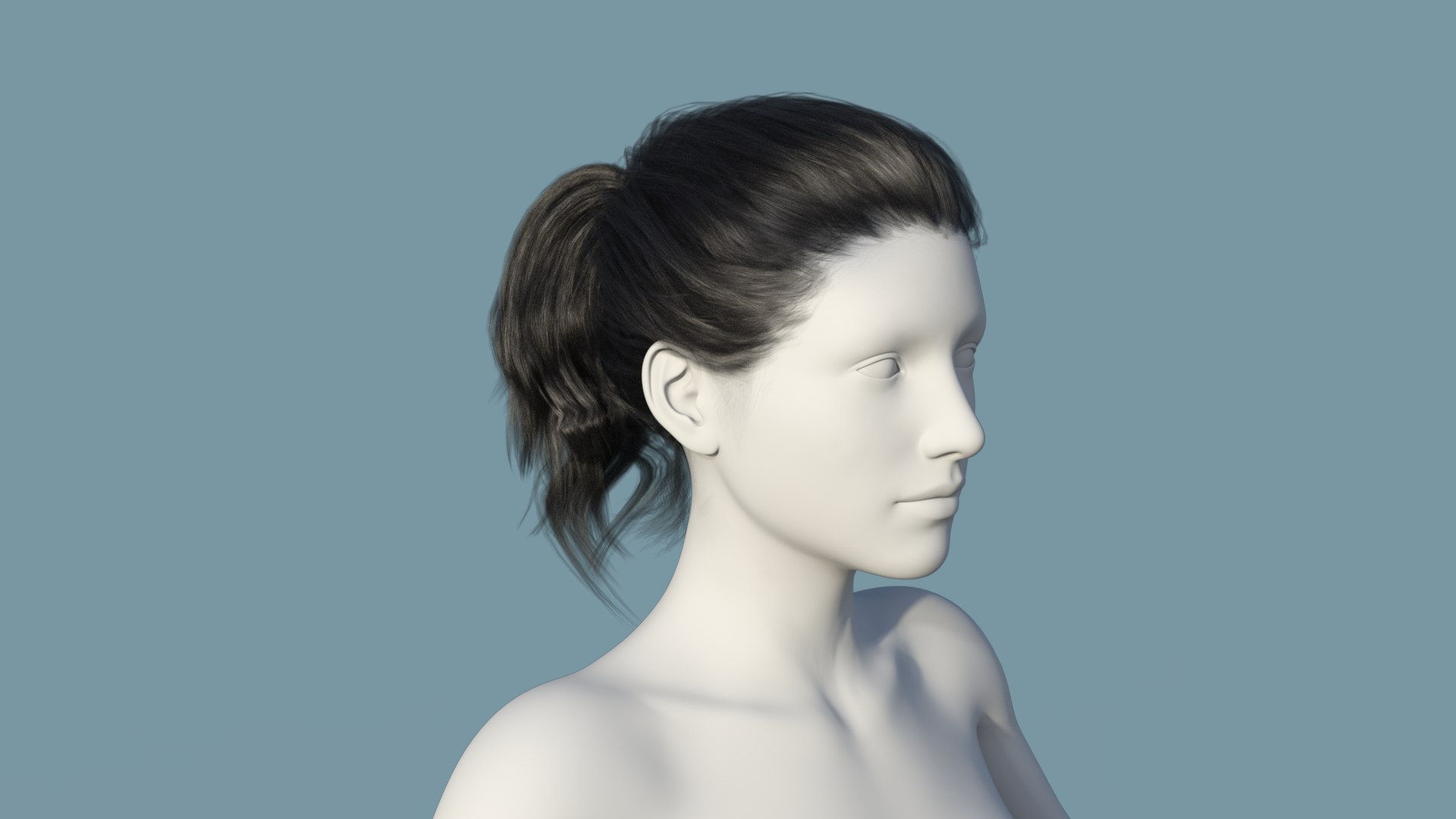 3D Realistic Female Polygon Black Hair 53 - TurboSquid 1767923