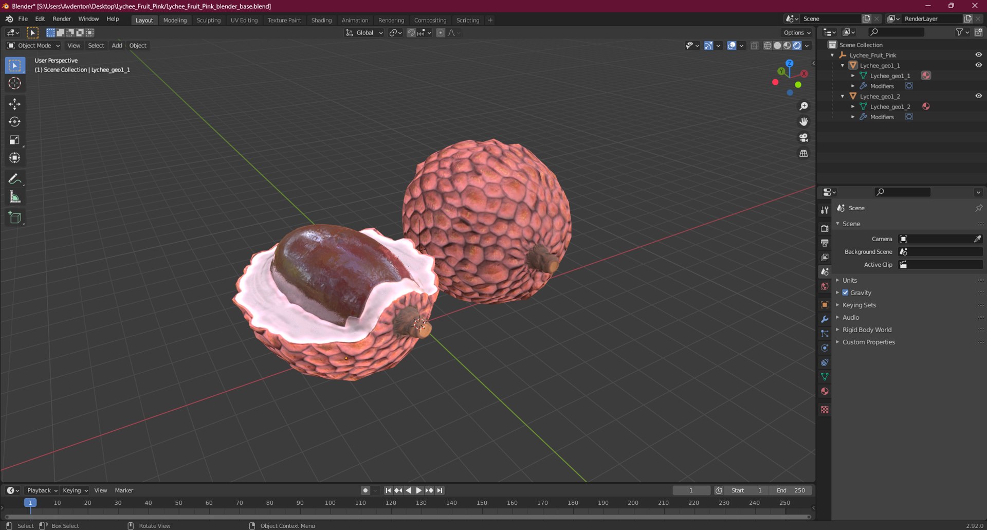 Lychee Fruit Pink 3D Model - TurboSquid 2256055