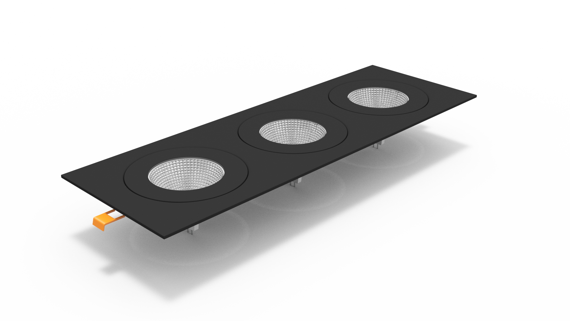 3D Modular Recessed Rectangle 3 Light Luminaire Black - TurboSquid 2075480