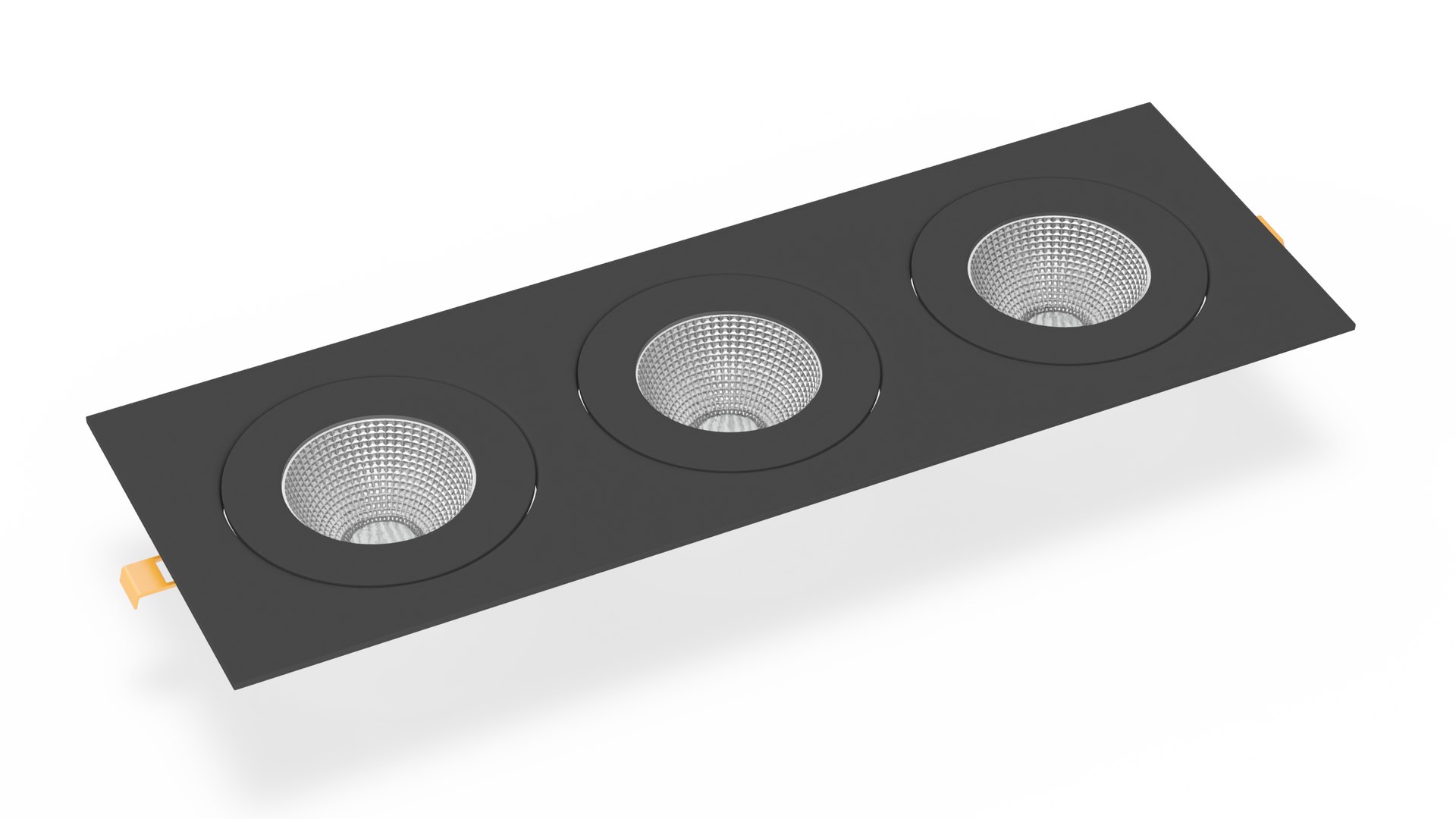 3D Modular Recessed Rectangle 3 Light Luminaire Black - TurboSquid 2075480