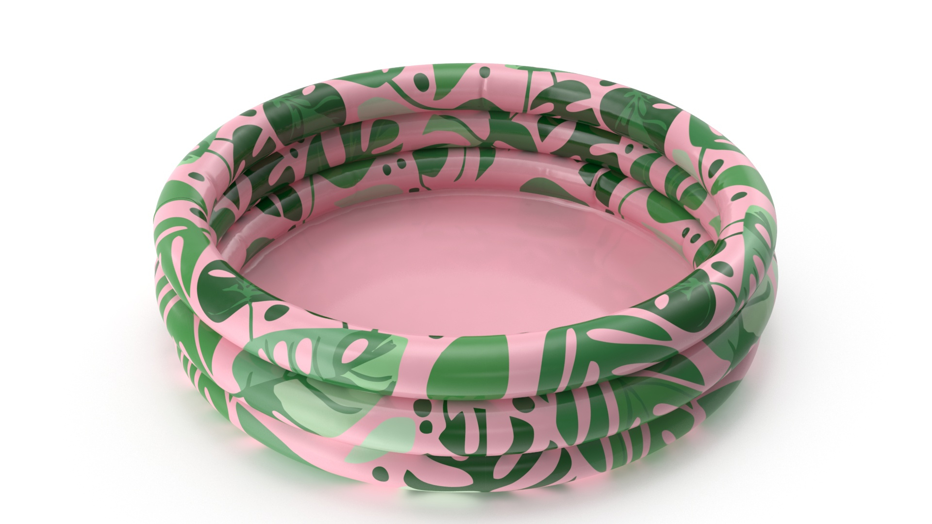 Pool Float With Tropical Leafs On Pink Background Model - TurboSquid ...