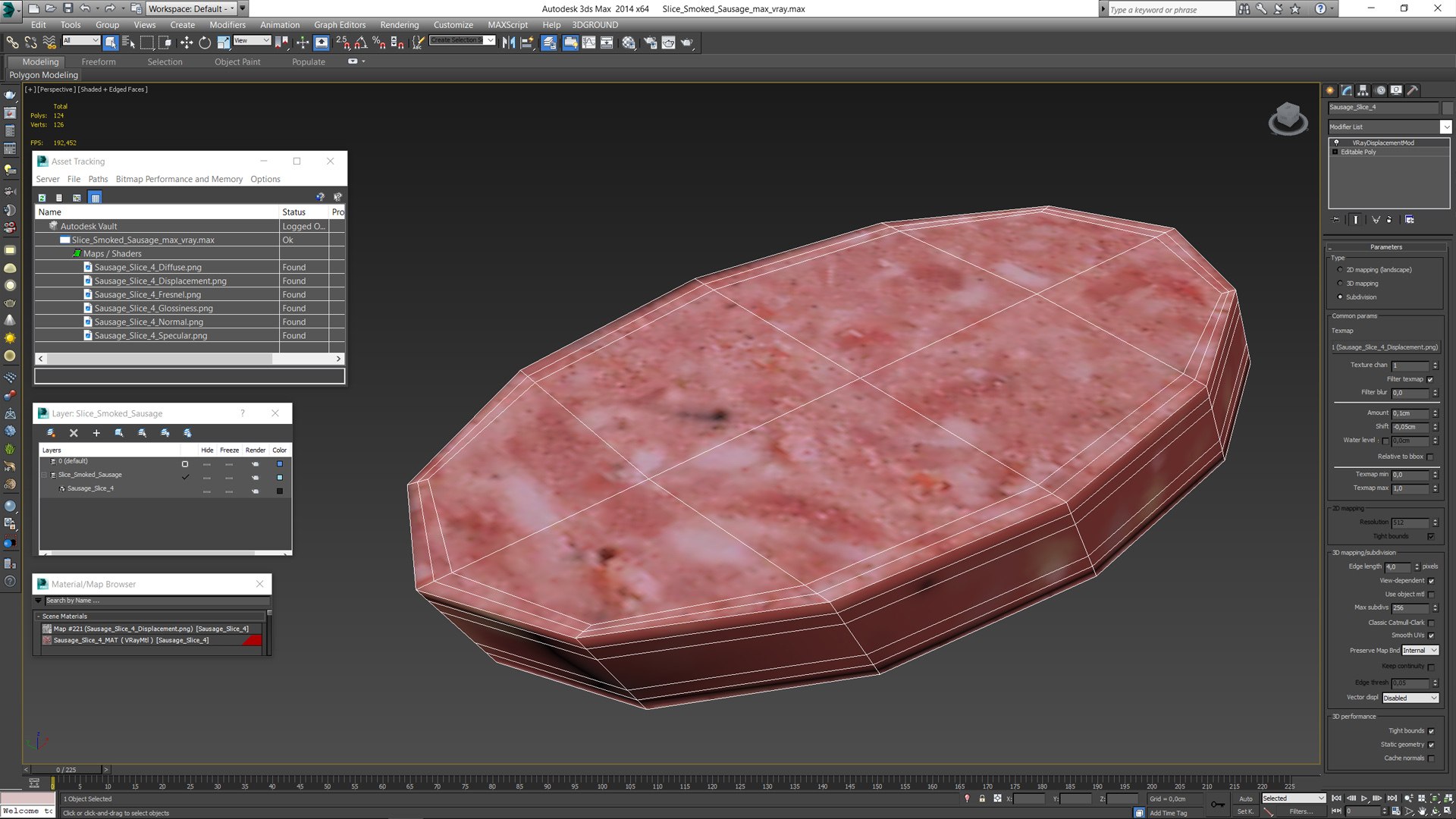 3D Slice Smoked Sausage Model - TurboSquid 2195553