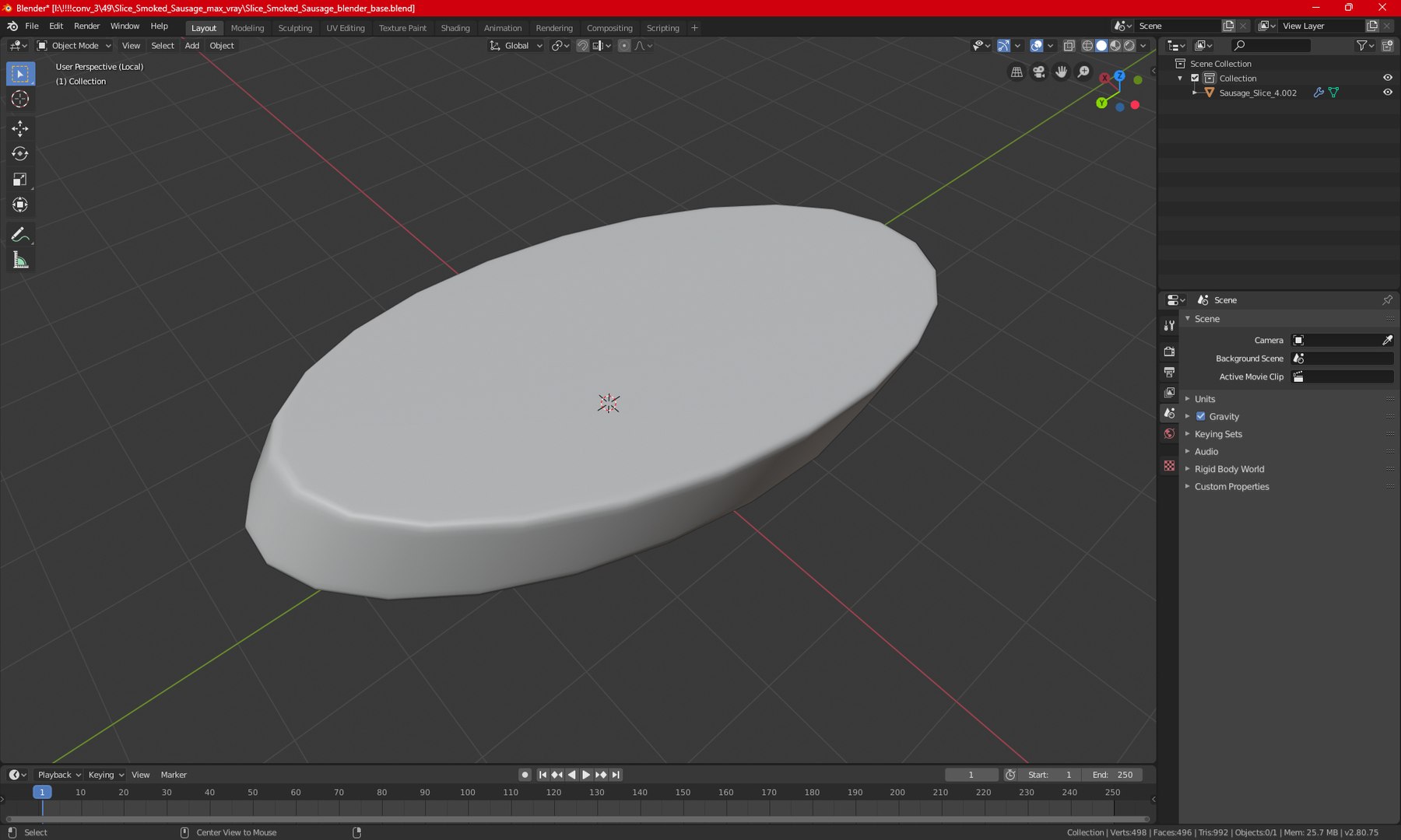 3D Slice Smoked Sausage Model - TurboSquid 2195553