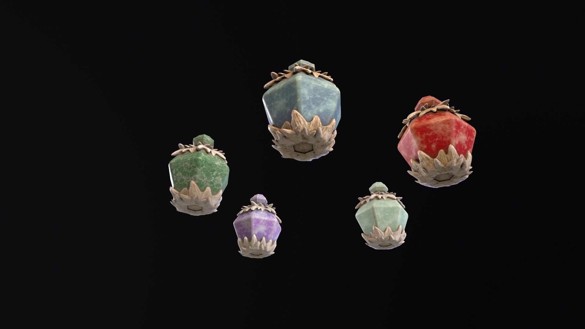 Stylized Magic Potion With Dragon Teeth PBR Low-poly 3D Model 3D ...