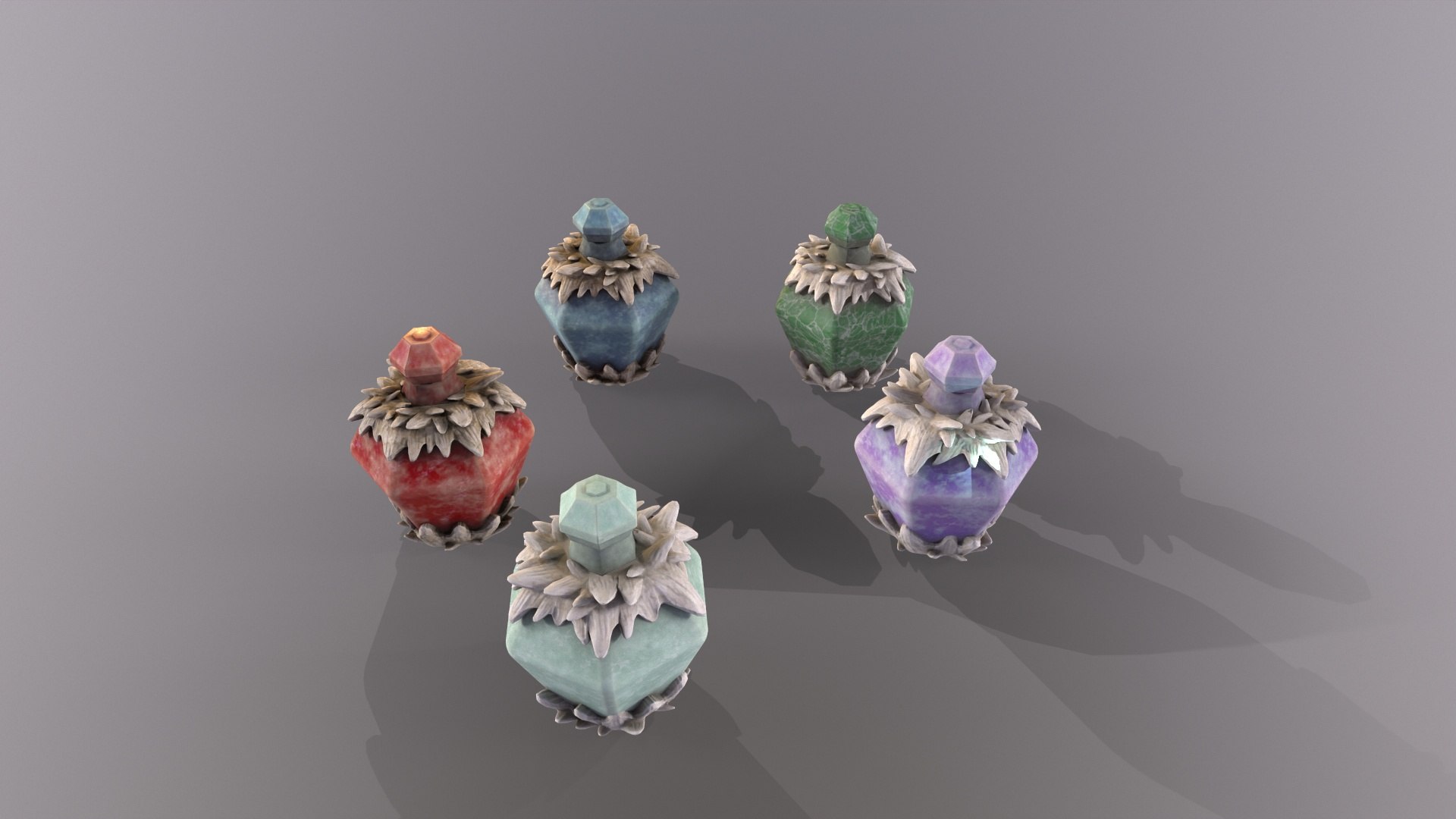 Stylized Magic Potion With Dragon Teeth PBR Low-poly 3D Model 3D ...