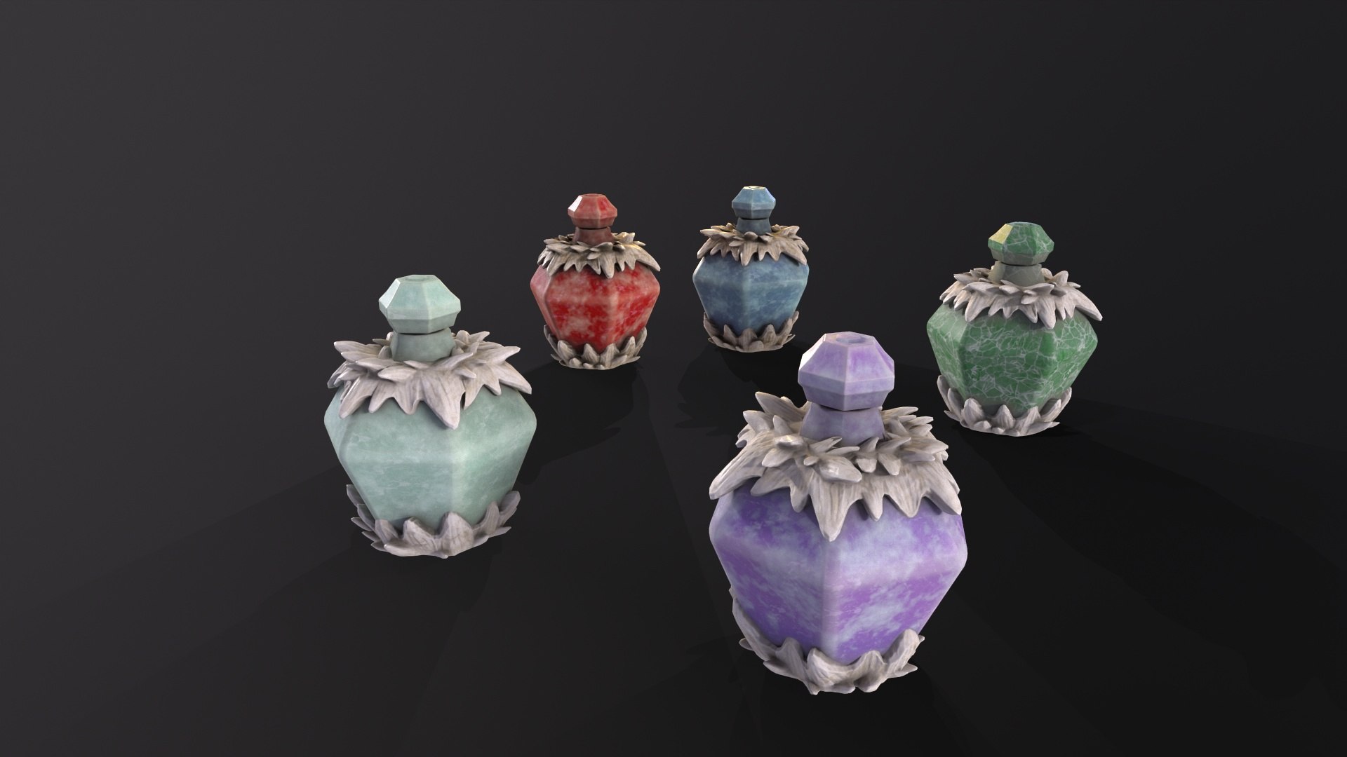 Stylized Magic Potion With Dragon Teeth PBR Low-poly 3D Model 3D ...