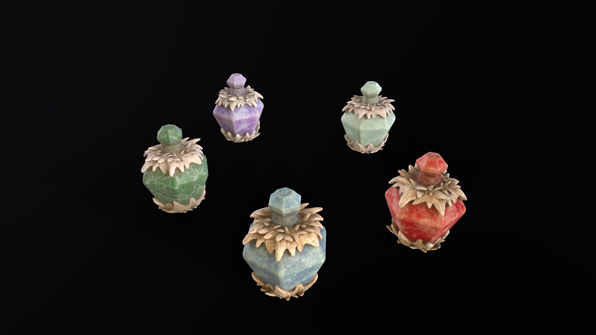 Stylized Magic Potion With Dragon Teeth PBR Low-poly 3D Model 3D ...