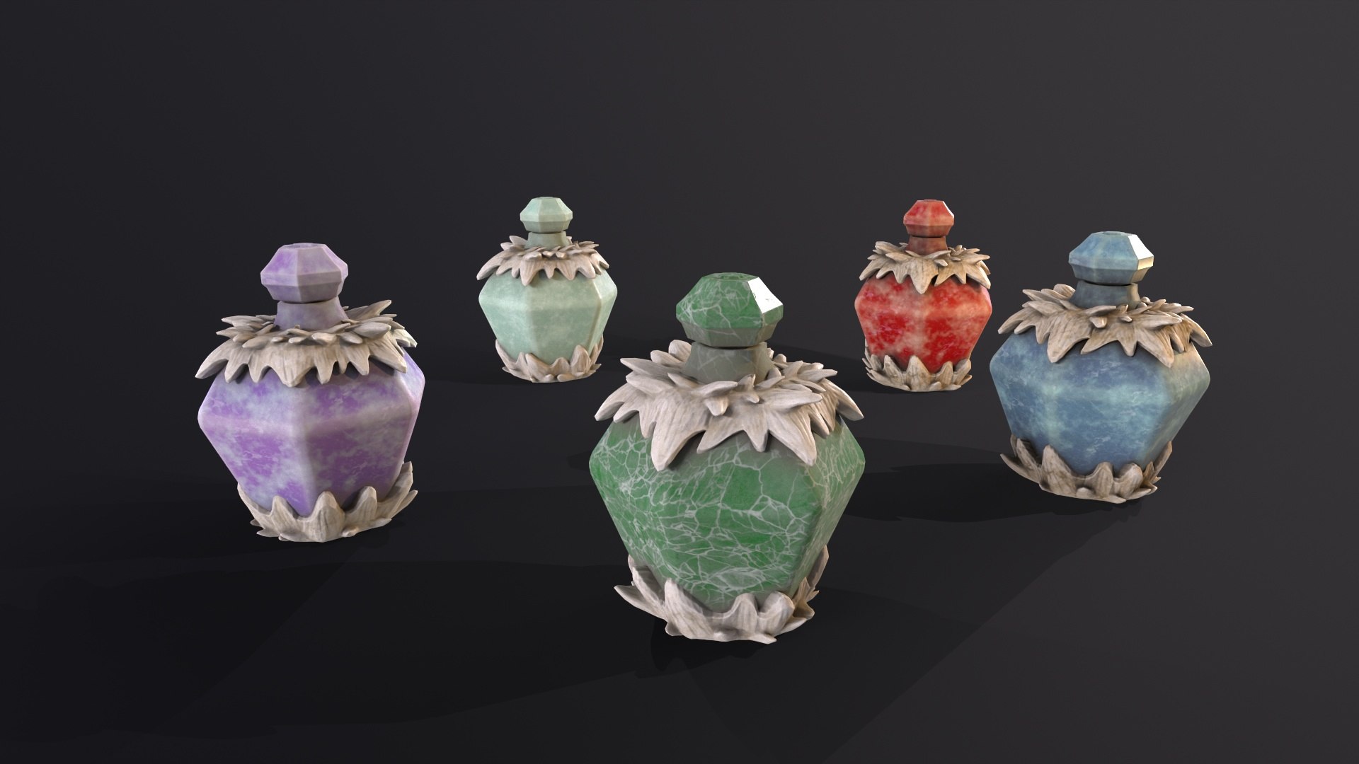 Stylized Magic Potion With Dragon Teeth PBR Low-poly 3D Model 3D ...