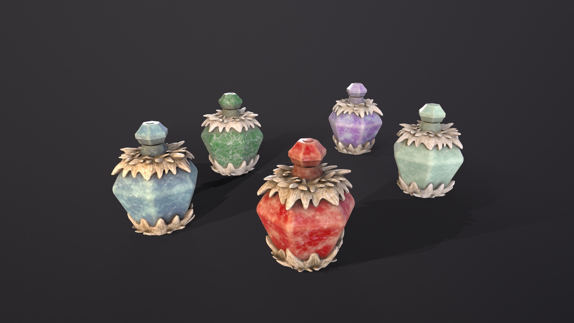 Stylized Magic Potion With Dragon Teeth PBR Low-poly 3D Model 3D ...