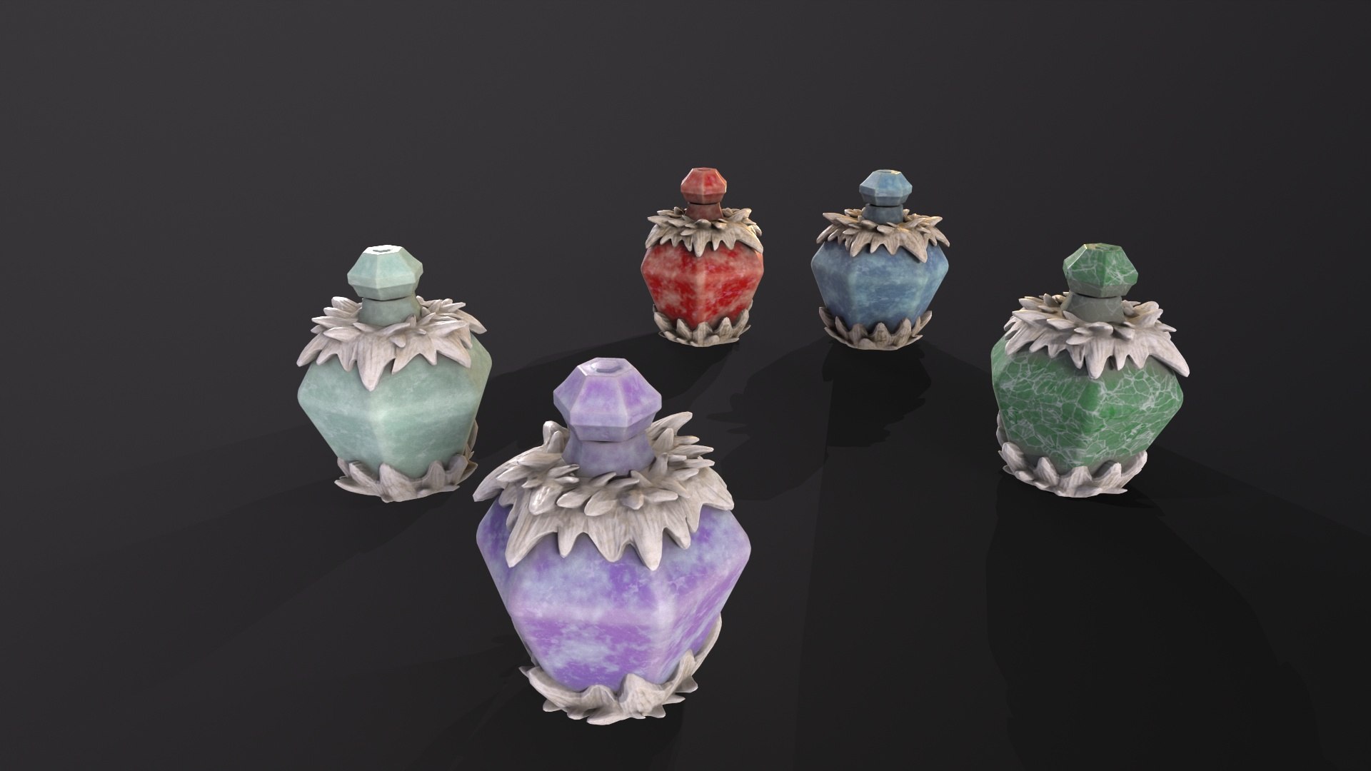 Stylized Magic Potion With Dragon Teeth PBR Low-poly 3D Model 3D ...