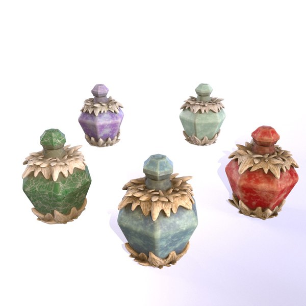 Stylized Magic Potion With Dragon Teeth PBR Low-poly 3D model3D模型 ...