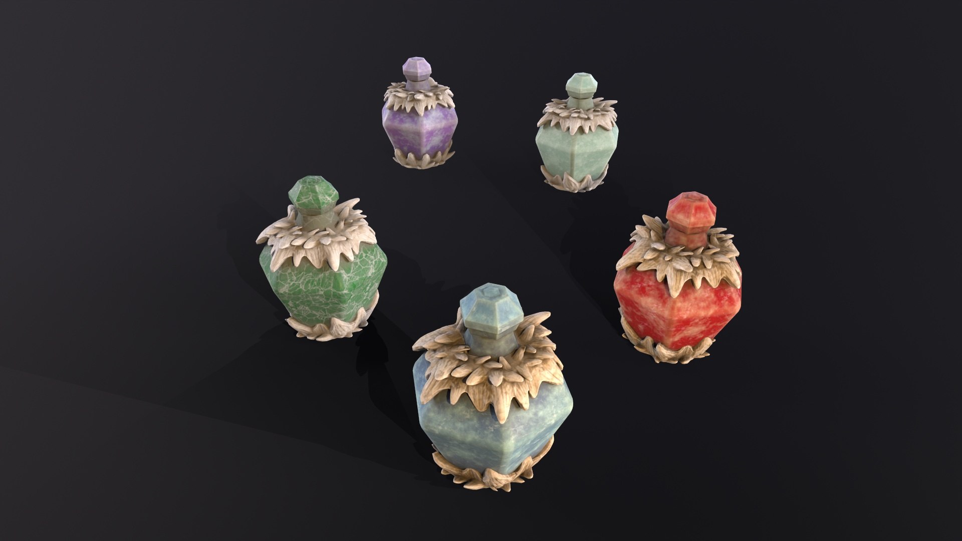 Stylized Magic Potion With Dragon Teeth PBR Low-poly 3D Model 3D ...