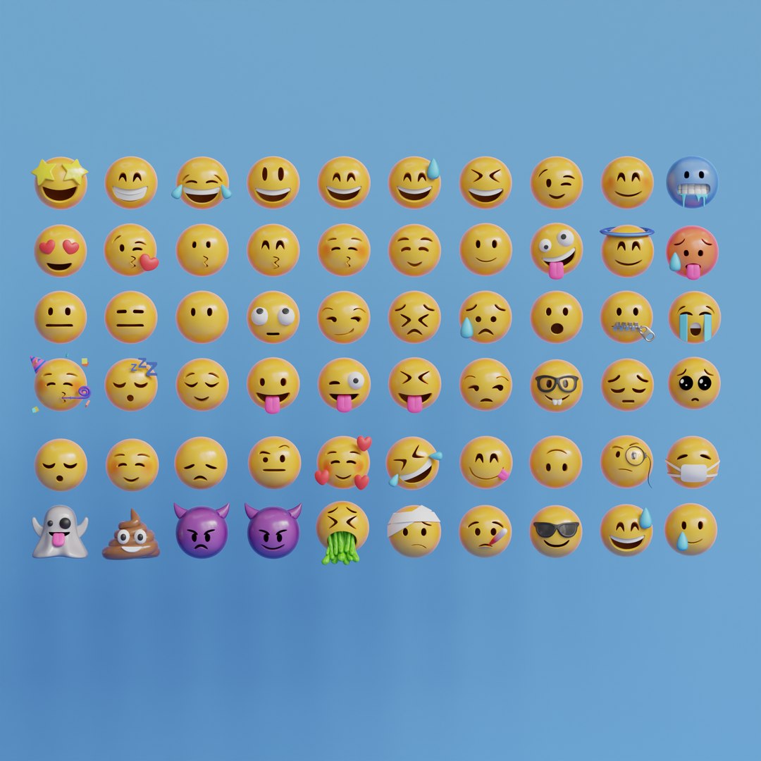 3D Big Emoji Collection - Low Poly - TurboSquid 2299423