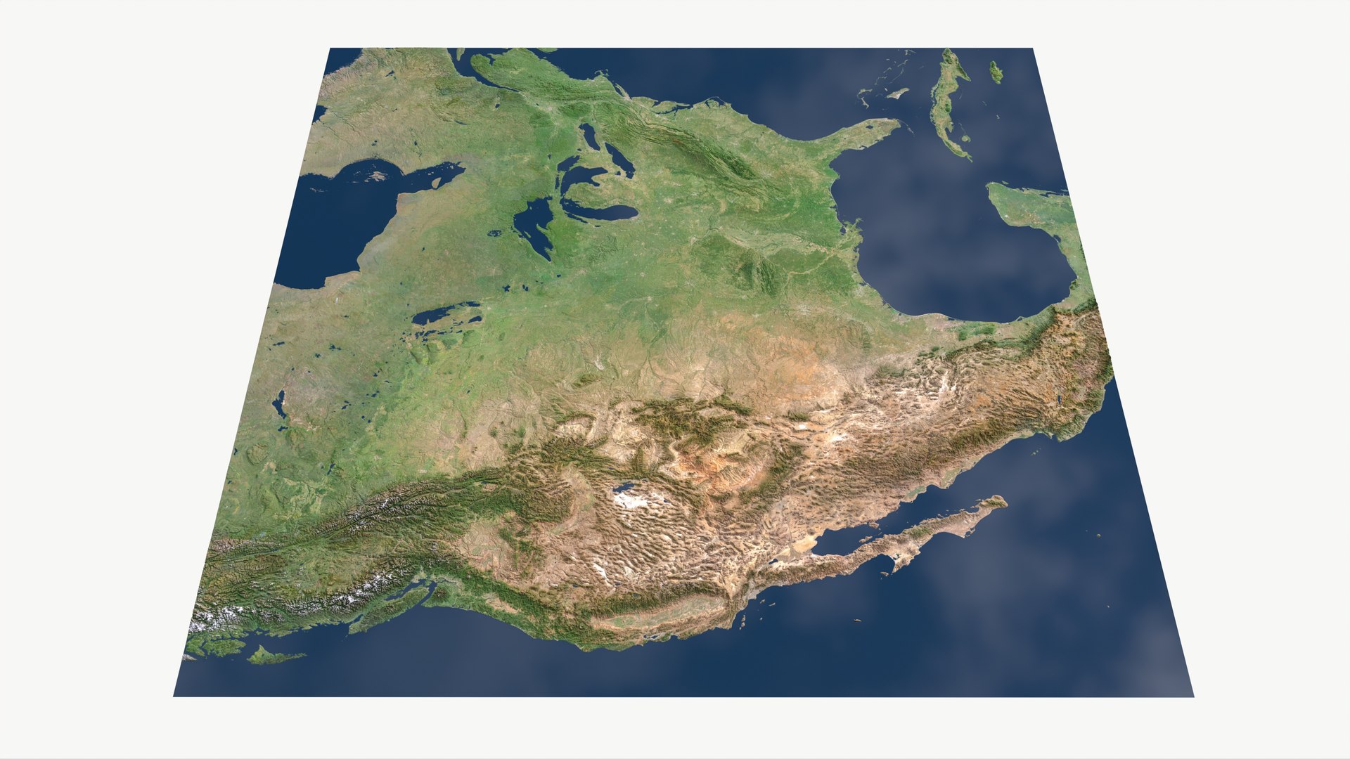 Us With Canada And Mexico Detailed PBR Landscape Map 3D Model ...