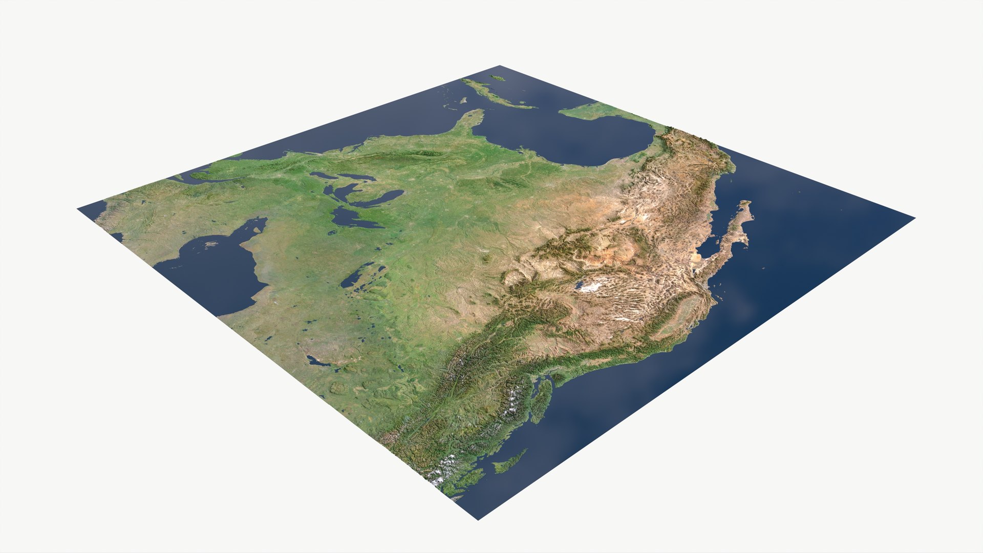 Us With Canada And Mexico Detailed PBR Landscape Map 3D Model ...