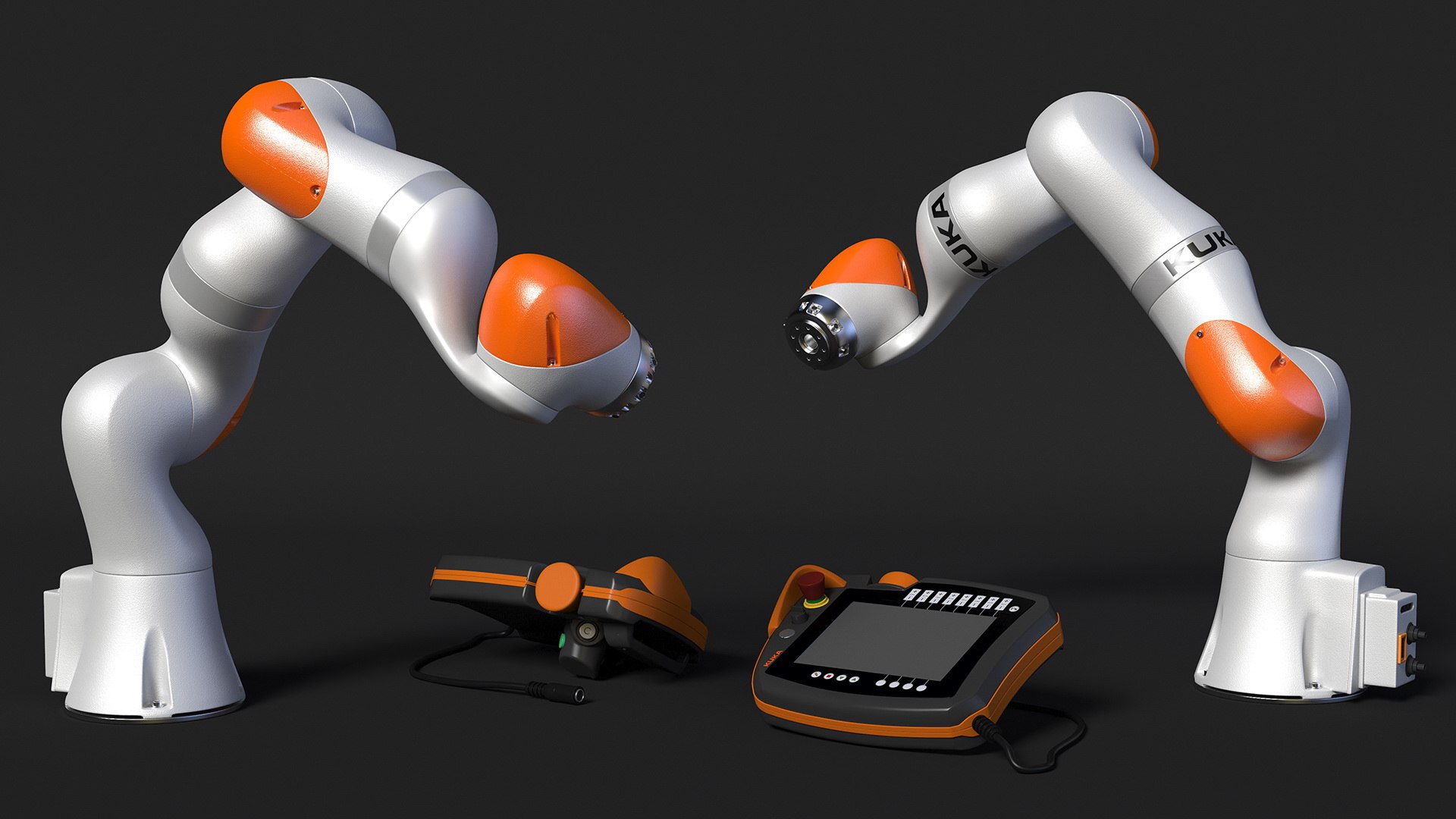 3D KUKA LBR IIWA High Performance Robotic Arm Rigged for Maya ...