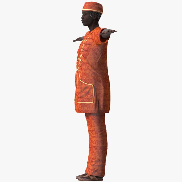 3D Afro American Man Traditional Style Rigged for Maya model ...