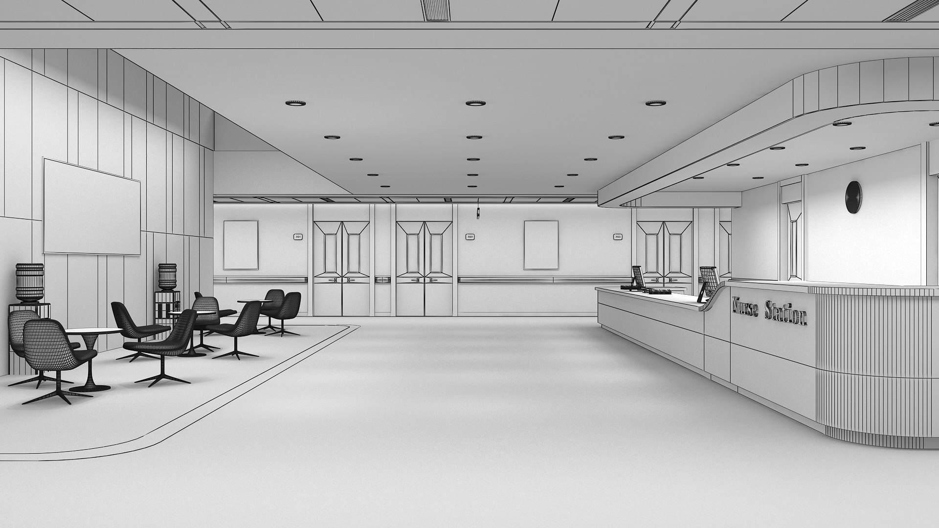 Hospital Hallway Collection 01 3D Model - TurboSquid 2105784