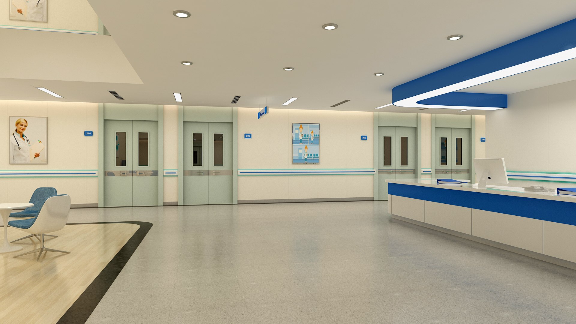 Hospital Hallway Collection 01 3D Model - TurboSquid 2105784