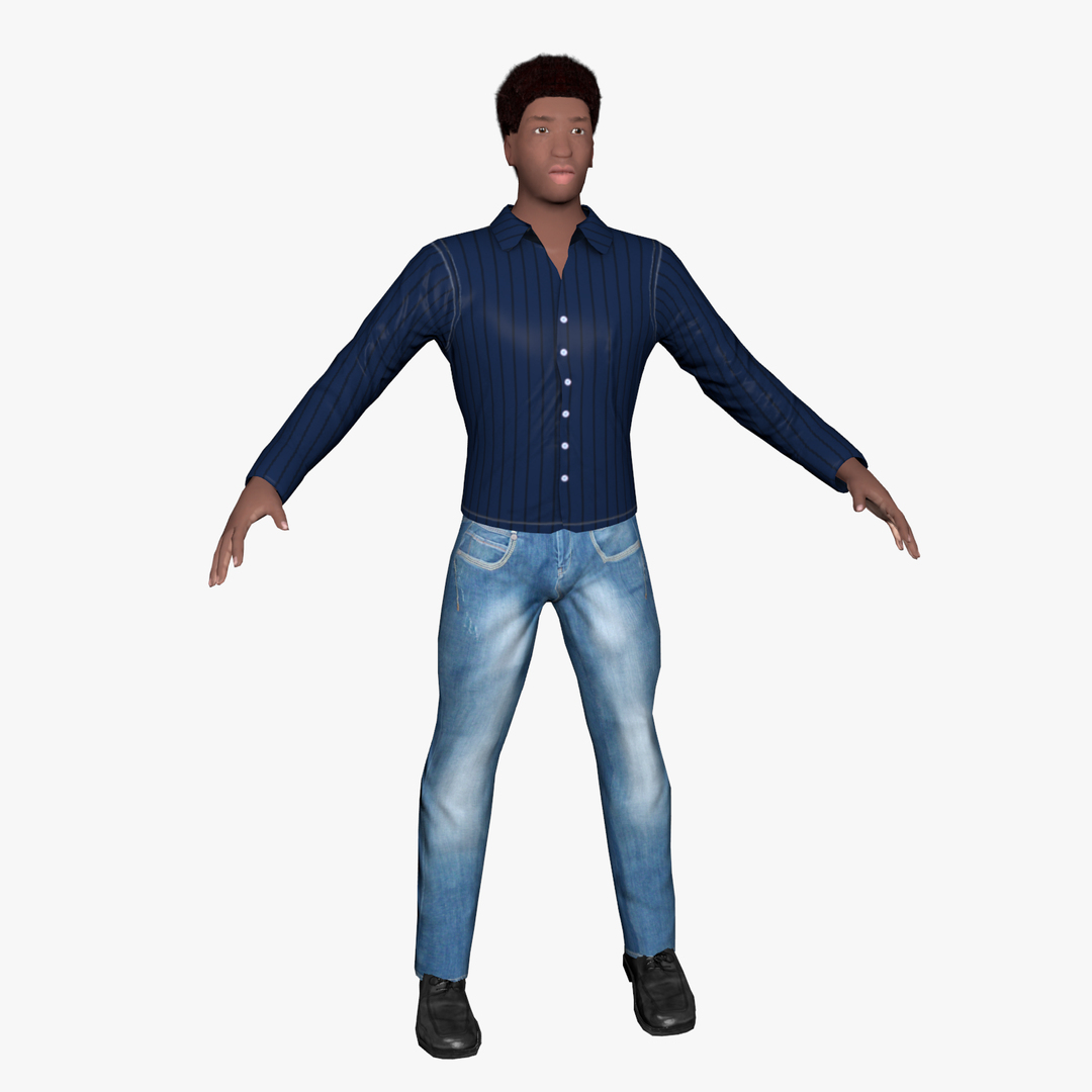 3d Average African Male