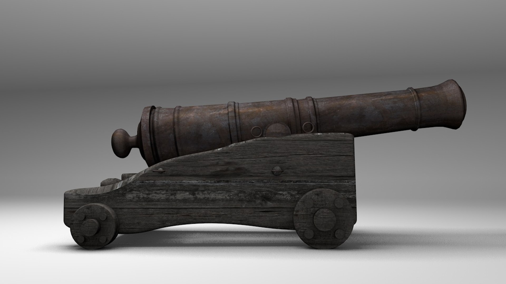 Old Naval Gun 3d Model