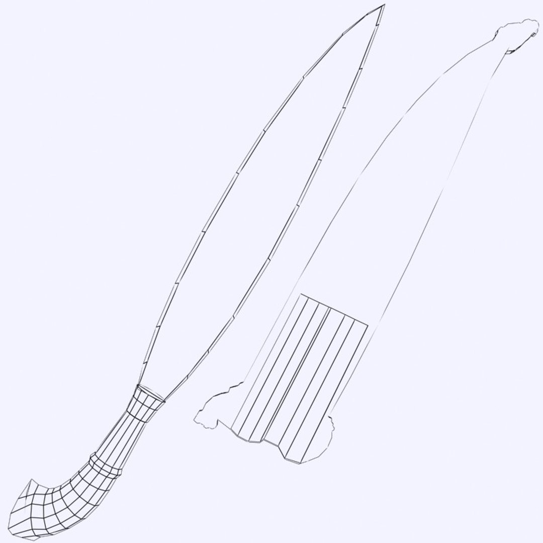 kris weapons steel 3d model