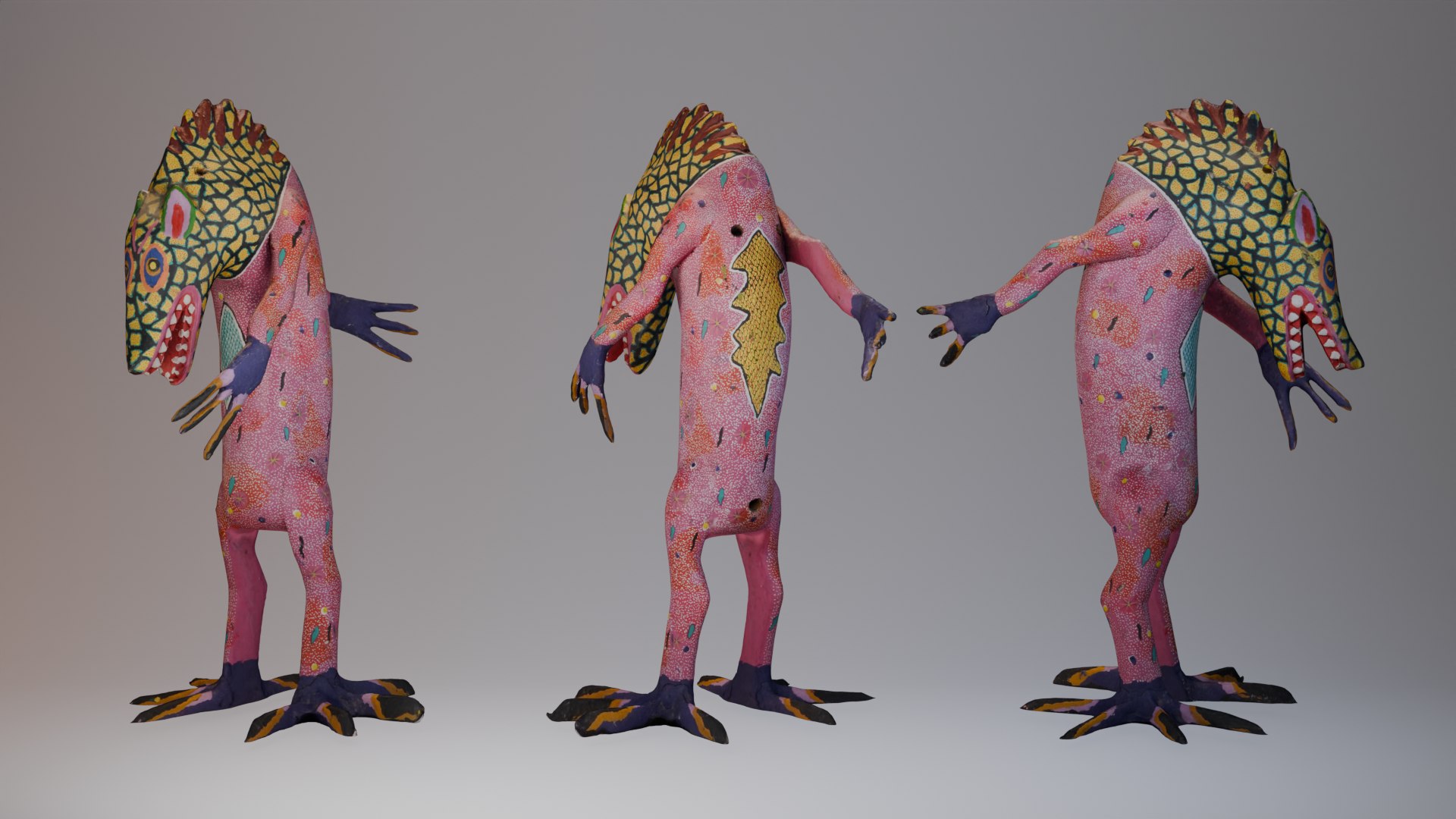 Mystic Wolf Alebrije Handcrafted Mexican Art 3D Model - TurboSquid 2297777