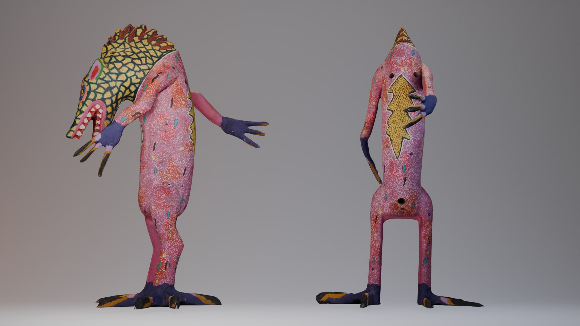 Mystic Wolf Alebrije Handcrafted Mexican Art 3D Model - TurboSquid 2297777