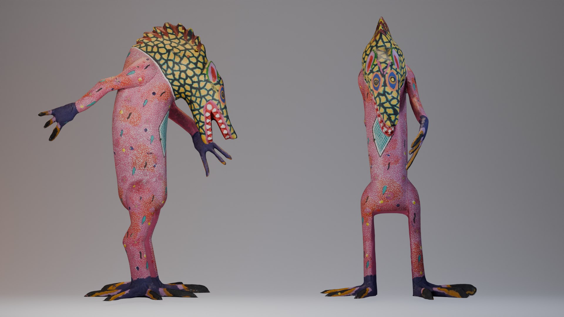 Mystic Wolf Alebrije Handcrafted Mexican Art 3D Model - TurboSquid 2297777