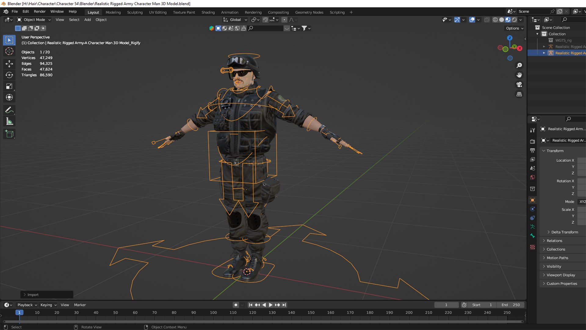 Realistic Rigged Army Character Man 3D Model model - TurboSquid 2135710