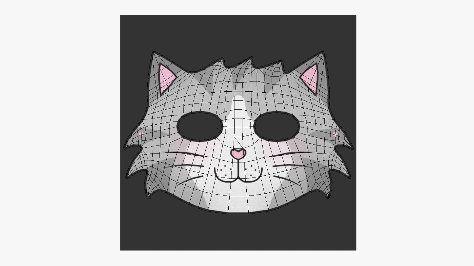 04 Cat Mask Paper Collection - Character Design Fashion 3D Model ...