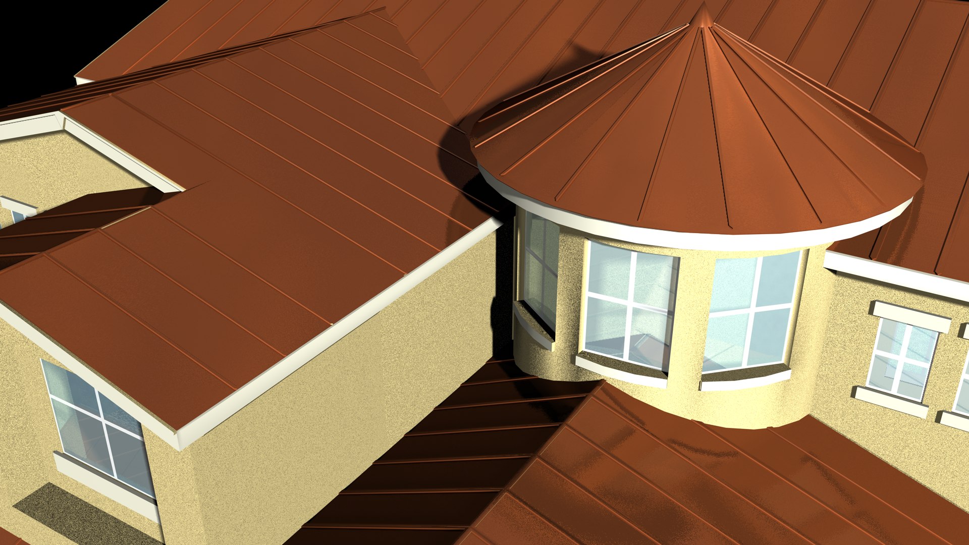 3d Stucco Home Model