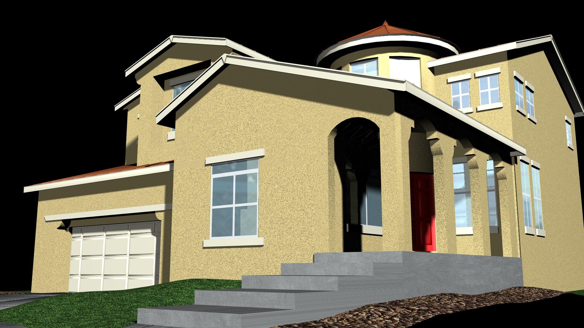 3d Stucco Home Model