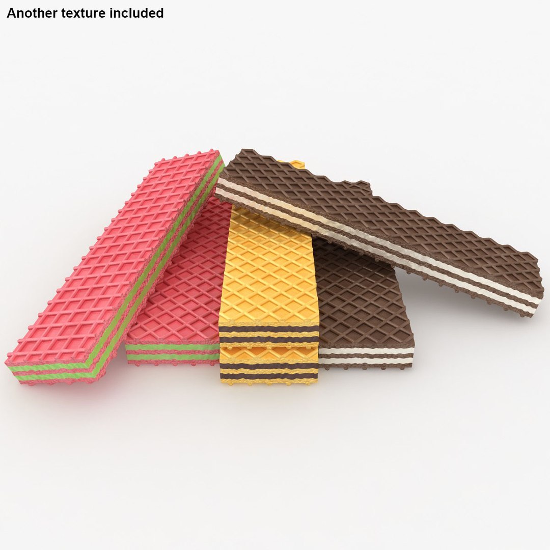 3d Realistic Wafer Cookie 3 Model
