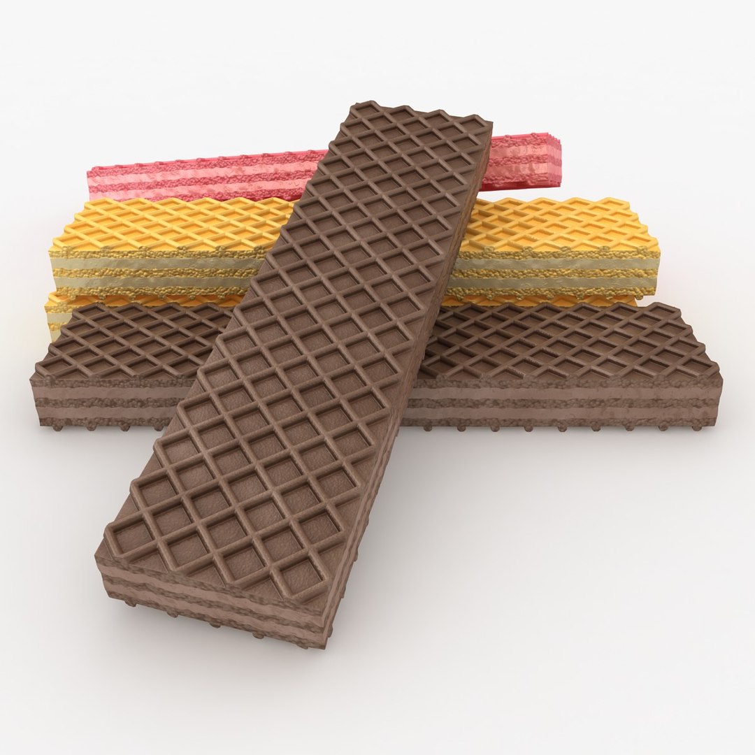3d Realistic Wafer Cookie 3 Model