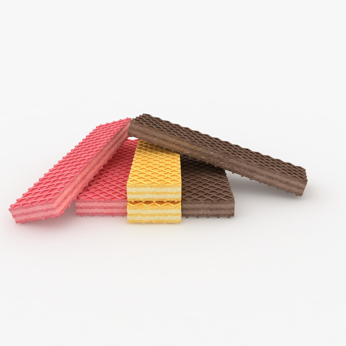 웨이퍼 쿠키 3 색 3D 모델 - TurboSquid 985668