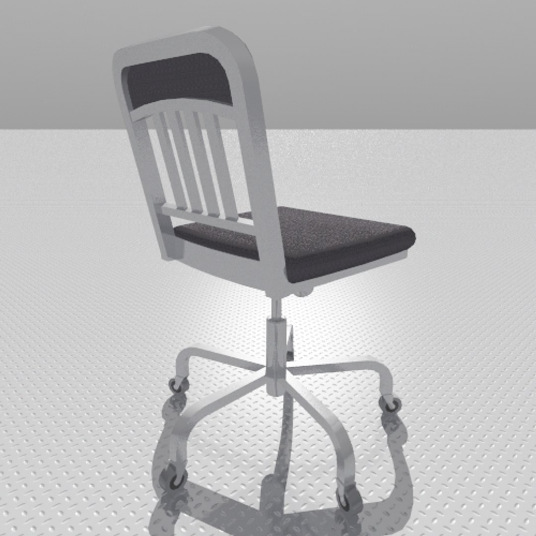 Navy Swivel Chair 3d Model