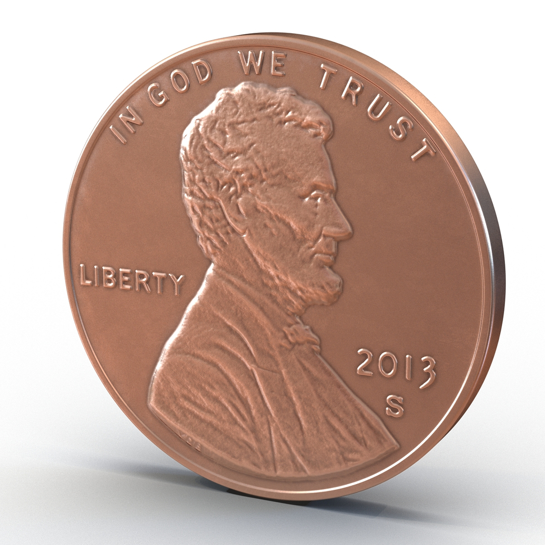 3d united states coin penny model