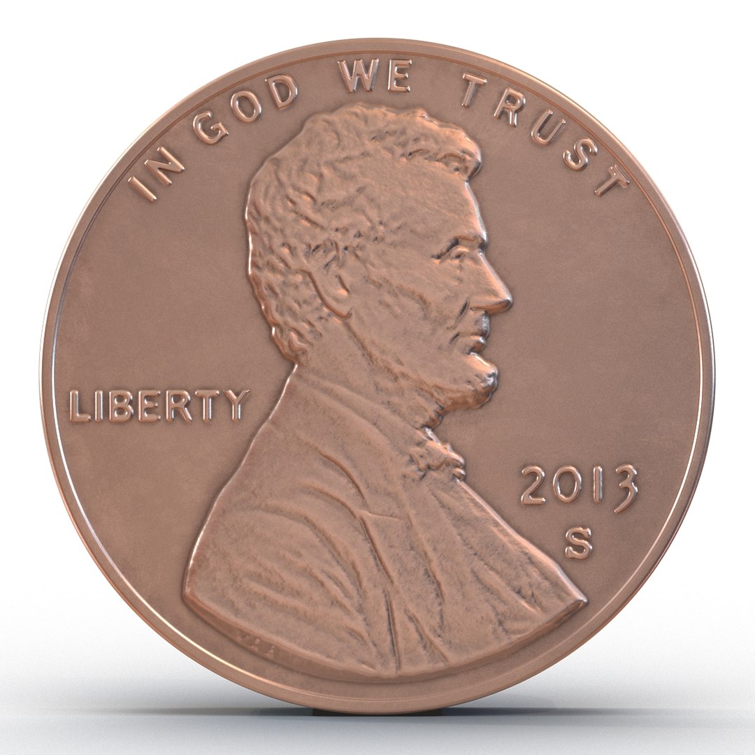 3d united states coin penny model