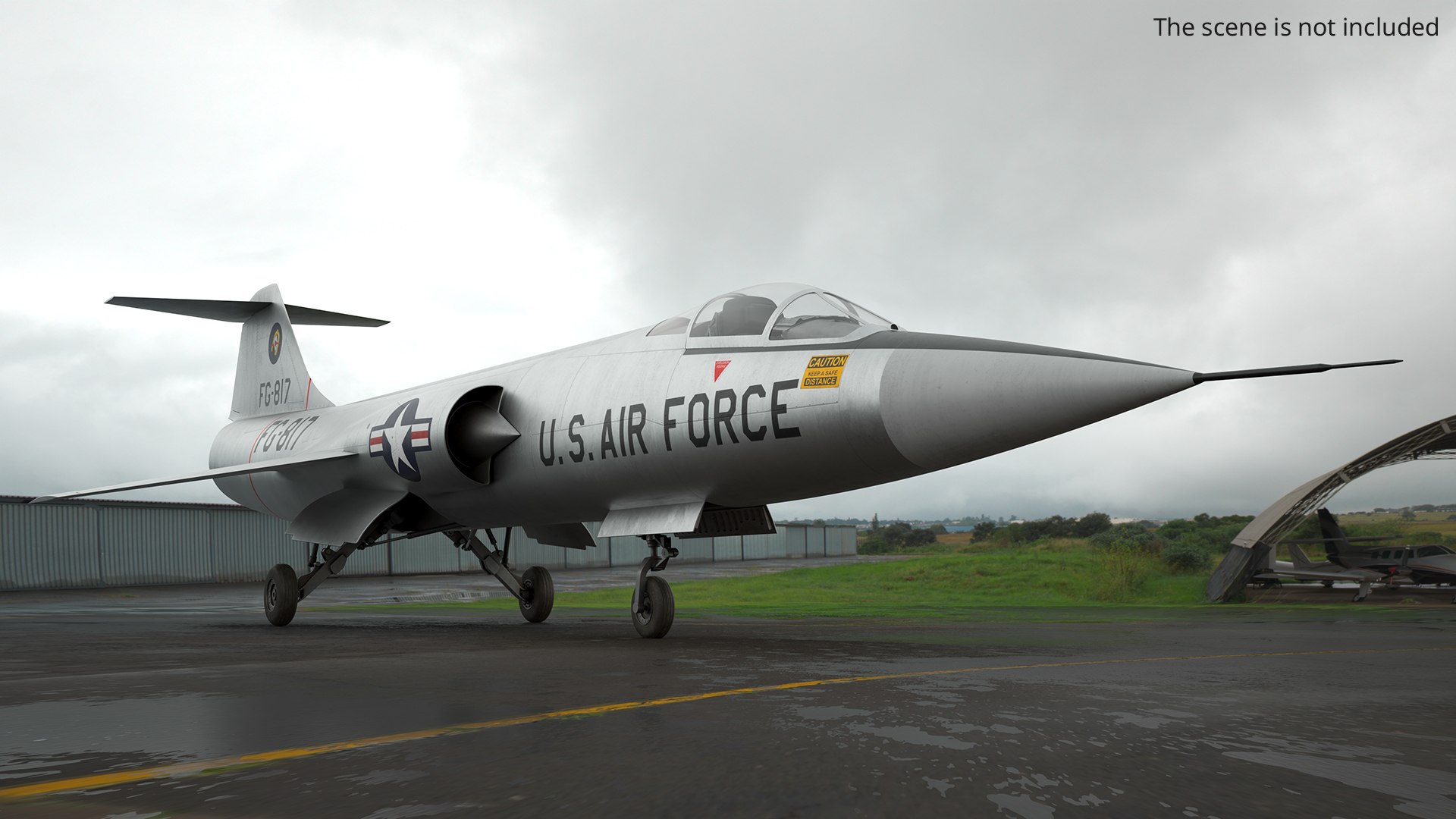 Lockheed F-104 Starfighter Aircraft Jet Simplified 3D - TurboSquid 2487119