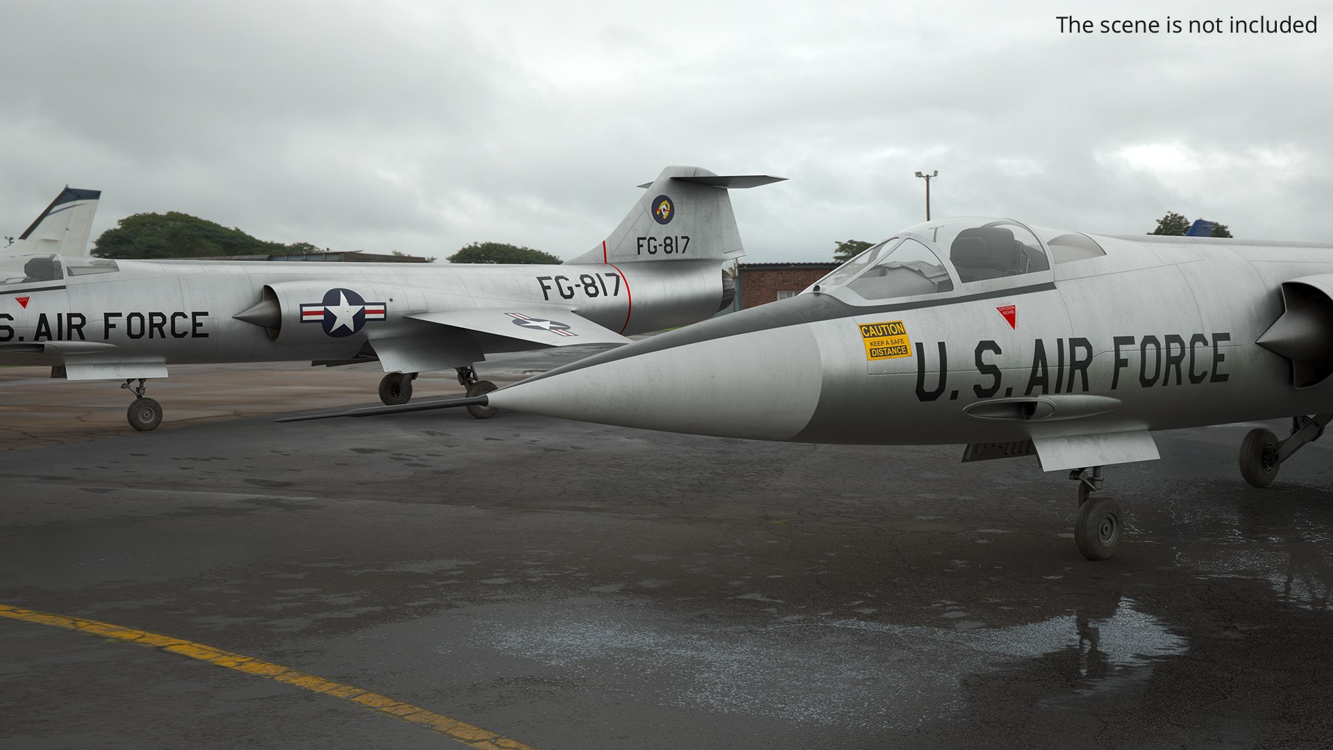 Lockheed F-104 Starfighter Aircraft Jet Simplified 3D - TurboSquid 2487119