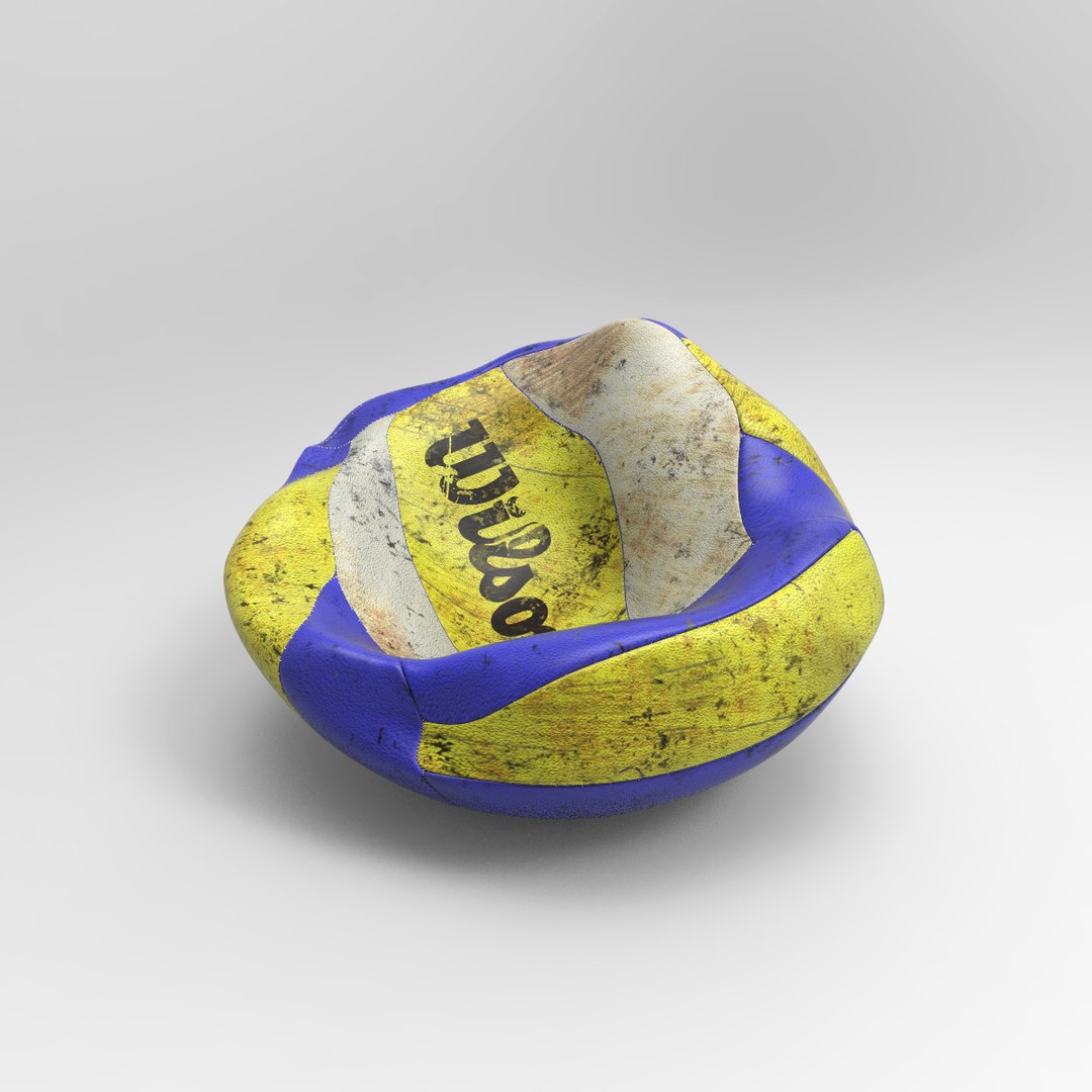 deflated volleyball balloon 3d model