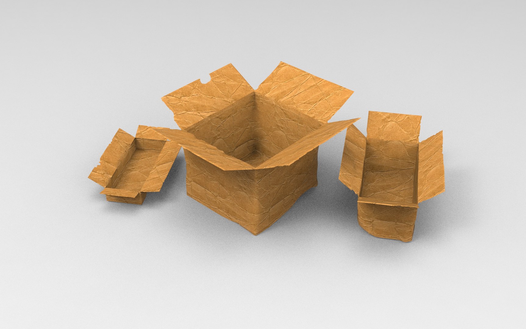 Three Cardboard Boxes Model - TurboSquid 1945750