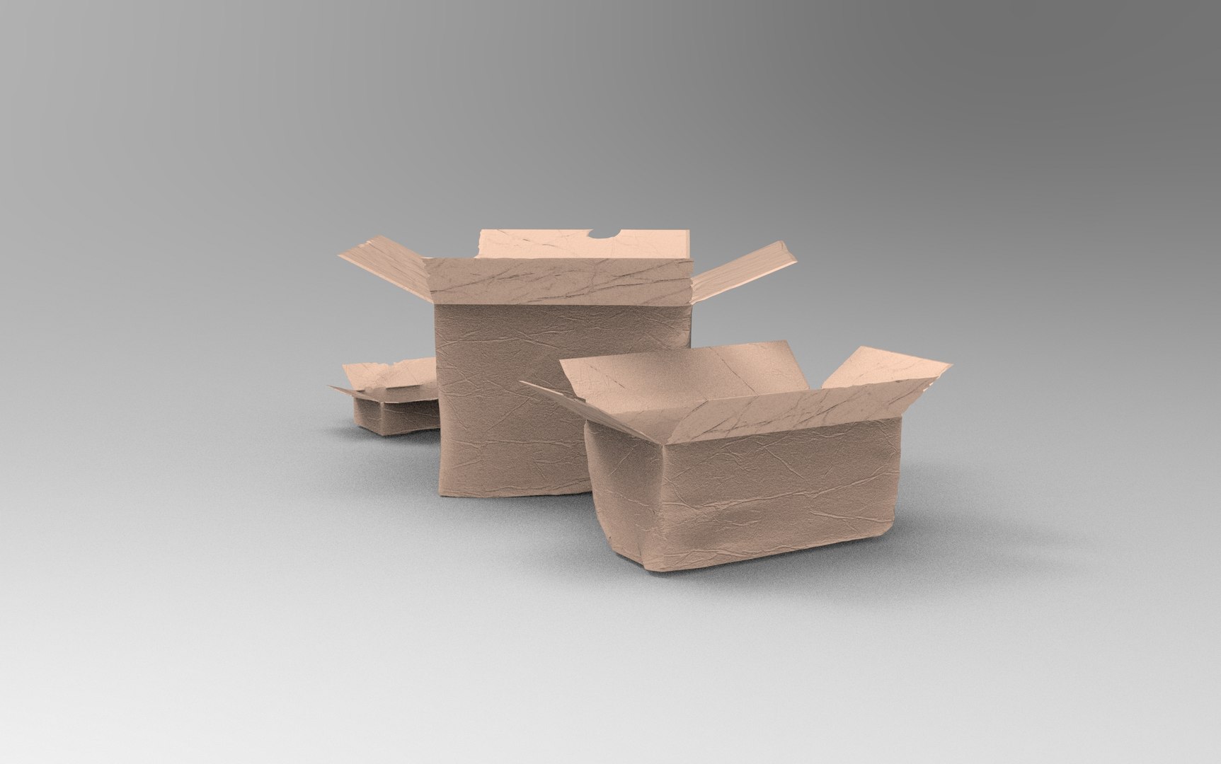 Three Cardboard Boxes Model - TurboSquid 1945750