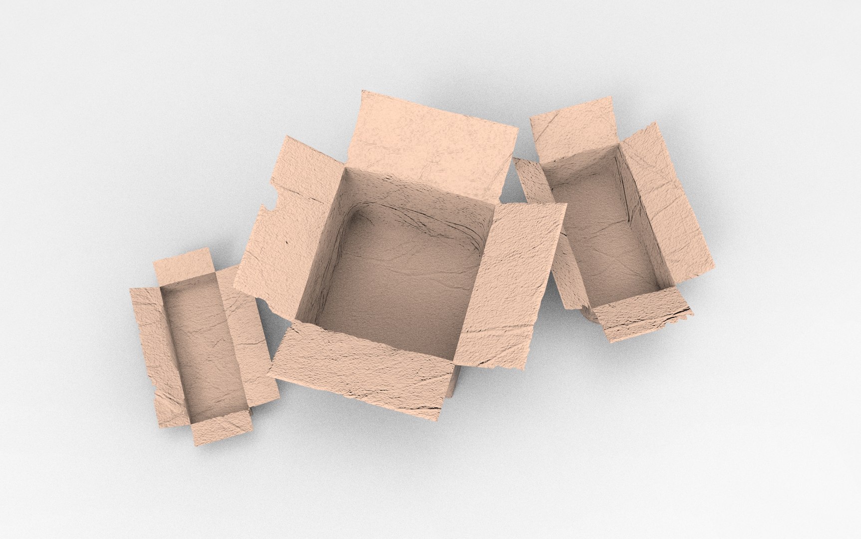 Three Cardboard Boxes Model - TurboSquid 1945750