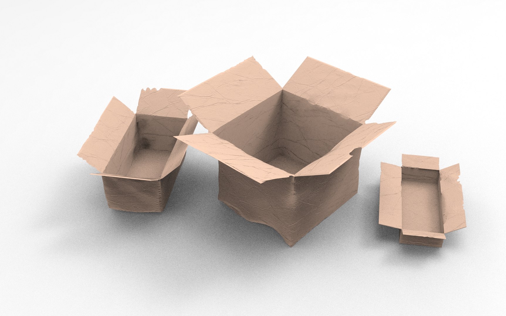 Three Cardboard Boxes Model - TurboSquid 1945750