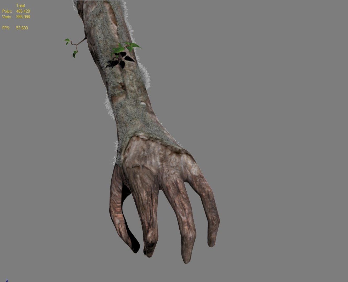 3d modeled tree hand nature model