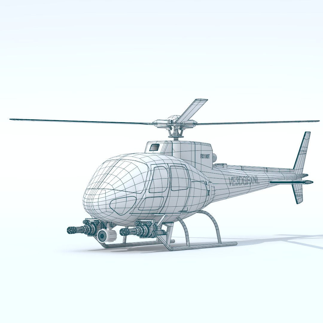 3d Helicopter Eurocopter Mini Model